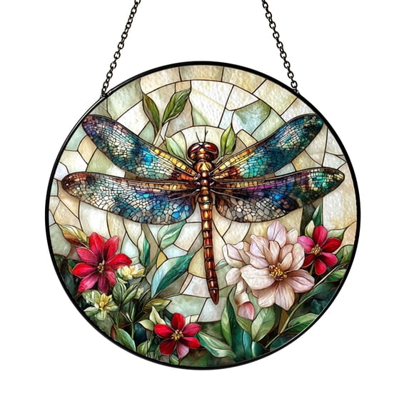 Decorative Dragonfly Stained Glass Suncatcher – Window Decor - Walmart.com