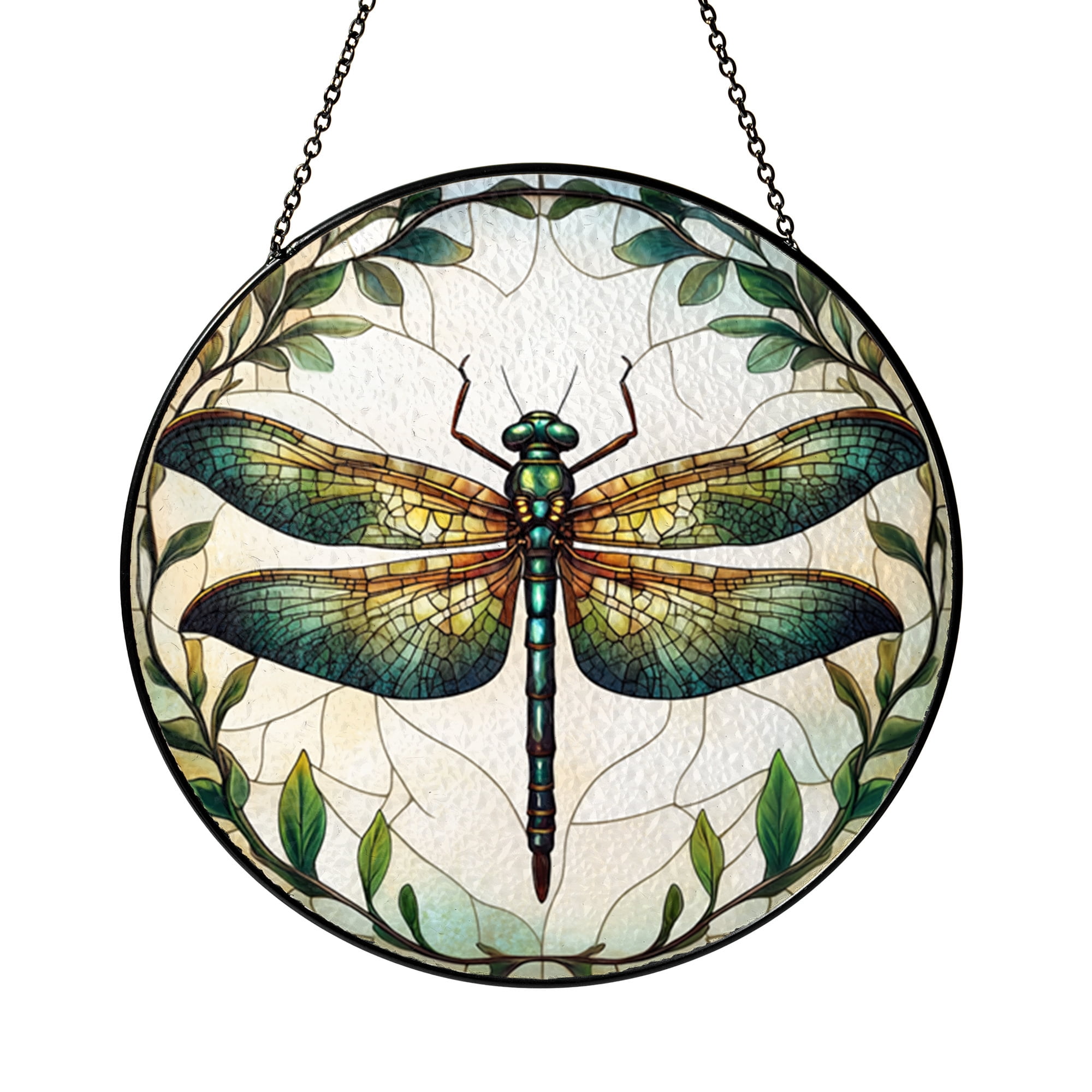 Decorative Dragonfly Window Hanging – Stained Glass Style Nature Decor ...