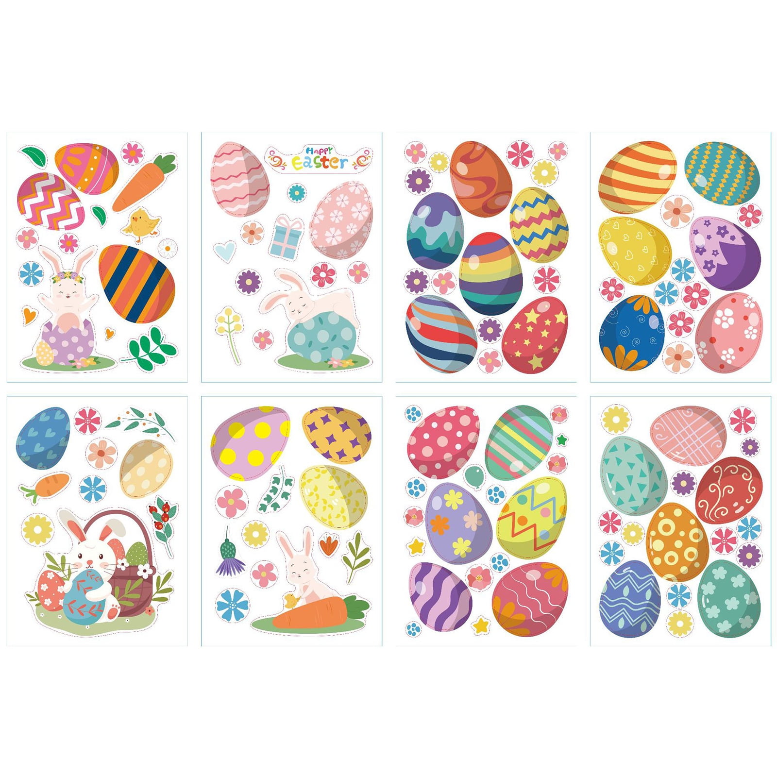 Decorative Easter Theme Stickers Egg Decals for Home School Fridge ...