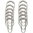 Decorative Easy Roll Roller Ball Shower Curtain Hooks Rings Chrome 12 ...