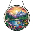 Decorative Egg Shape Lake View Stained Glass Style Suncatcher – Window ...