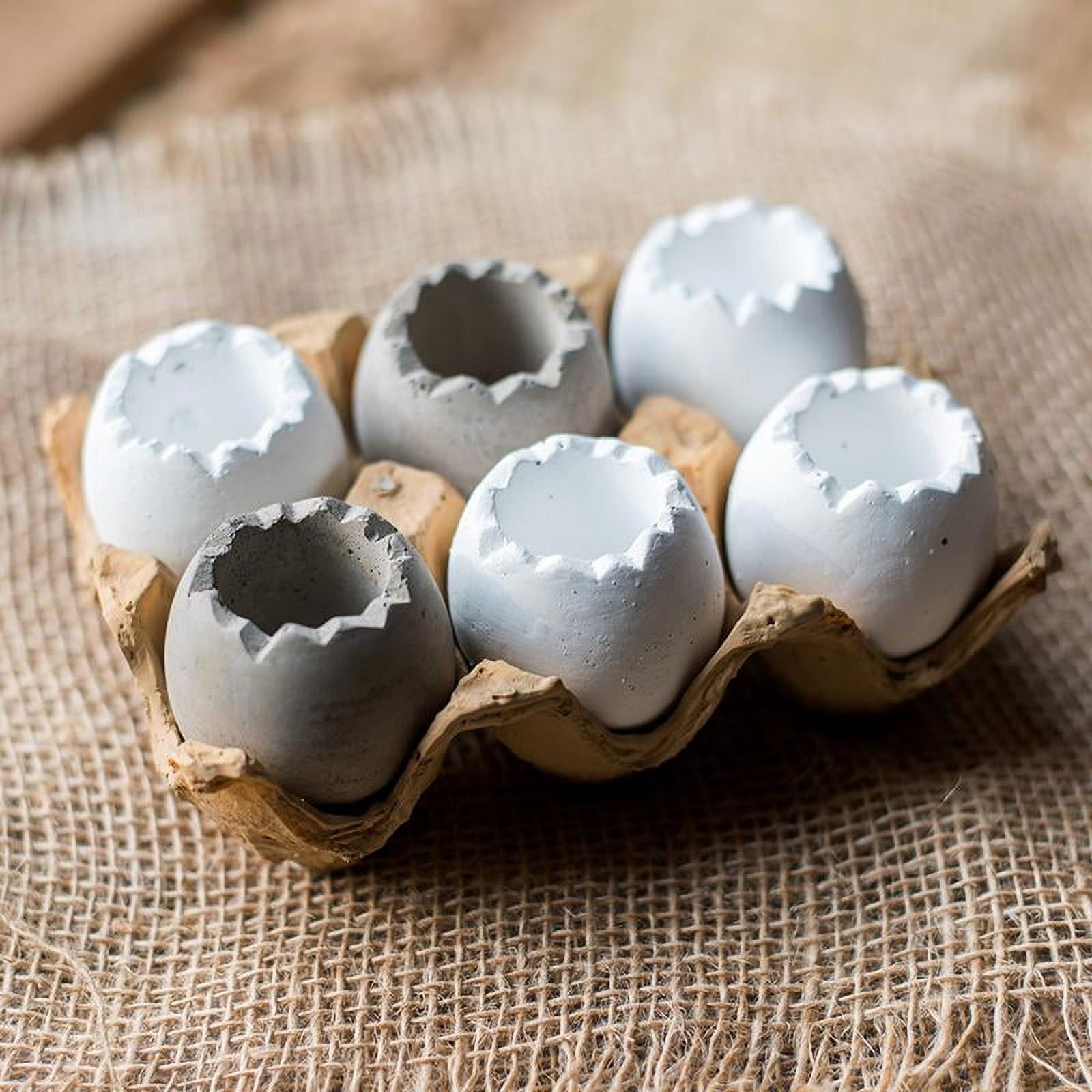 Decorative Eggshell Style Cement Planter - Walmart.com