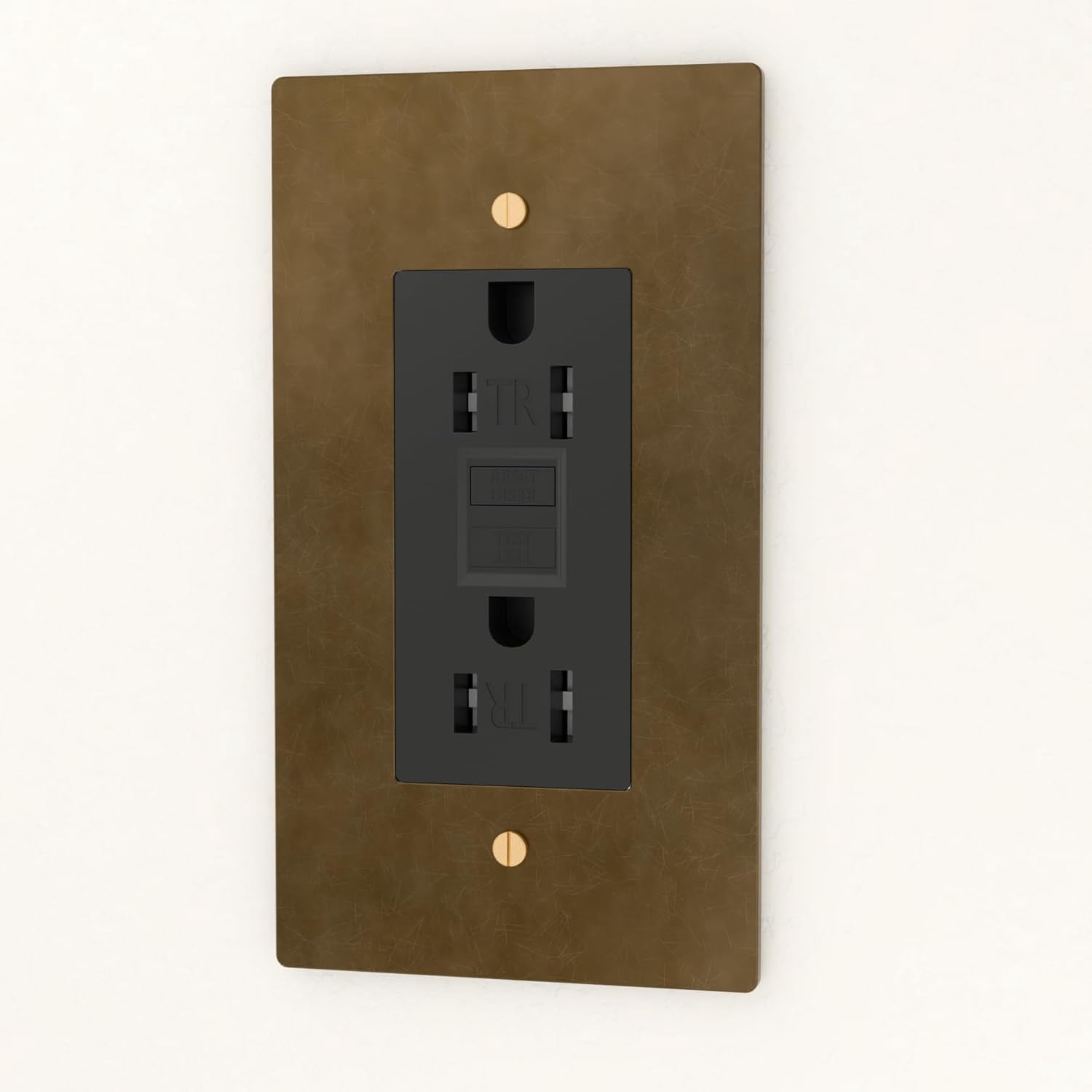 Decorative Electrical Wall Outlet - 1 Gang,GFCI - Vintage Brass with ...