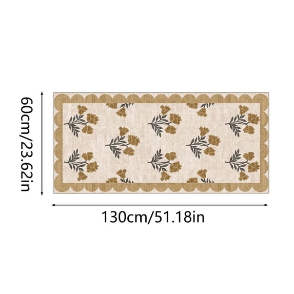 Decorative Entryway Doormat with Scalloped Border, Bohemian Floral ...