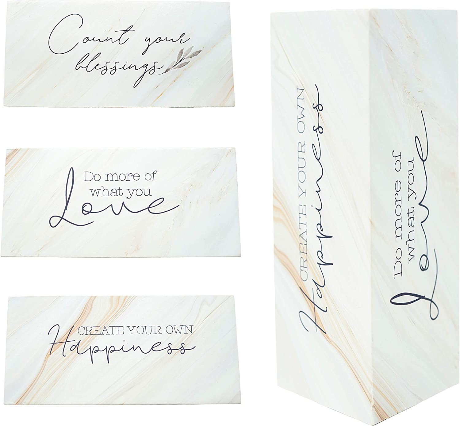 Decorative Expressions 3.5x7 Three Sided Wooden Block Sign Love ...