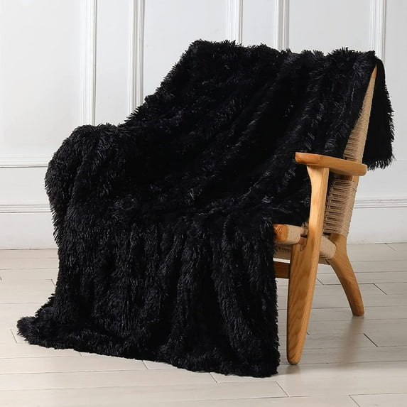 Decorative Extra Soft Faux Fur Blanket Twin Size 70" x78",Reversible ...