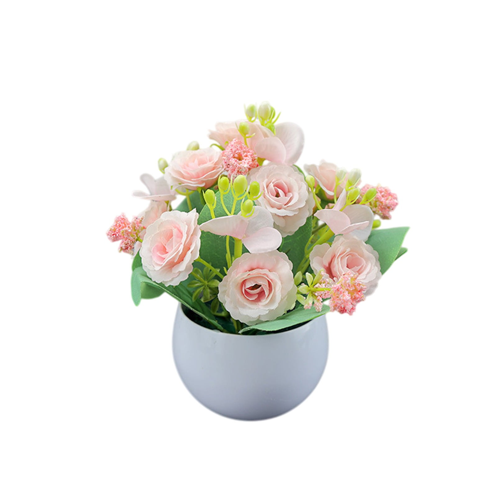 Decorative Fake Flowers Polyester Potted Plants Realistic PE Petals ...