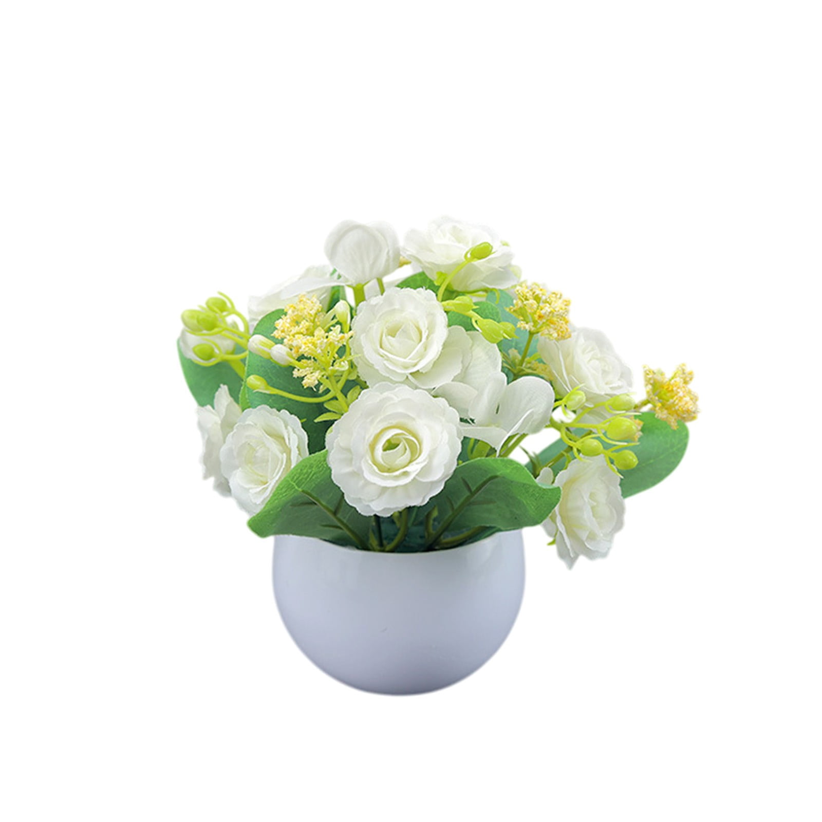 Decorative Fake Flowers Polyester Potted Plants Realistic PE Petals ...