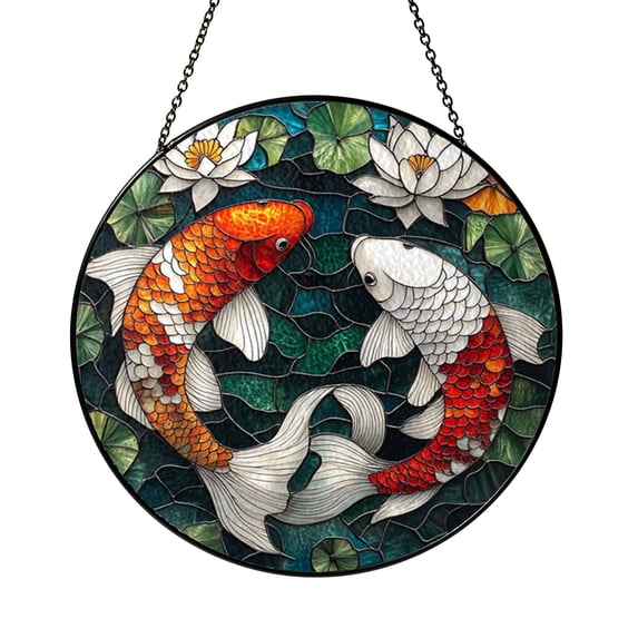 Decorative Fantasy Fish Faux Stained Glass Style Suncatcher, Imaginary ...