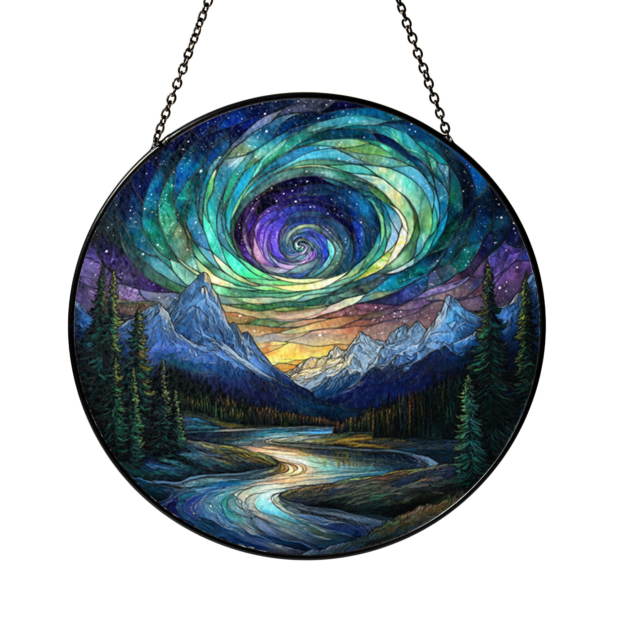Decorative Fantasy Sky Inspired Stained Glass Style Suncatcher ...