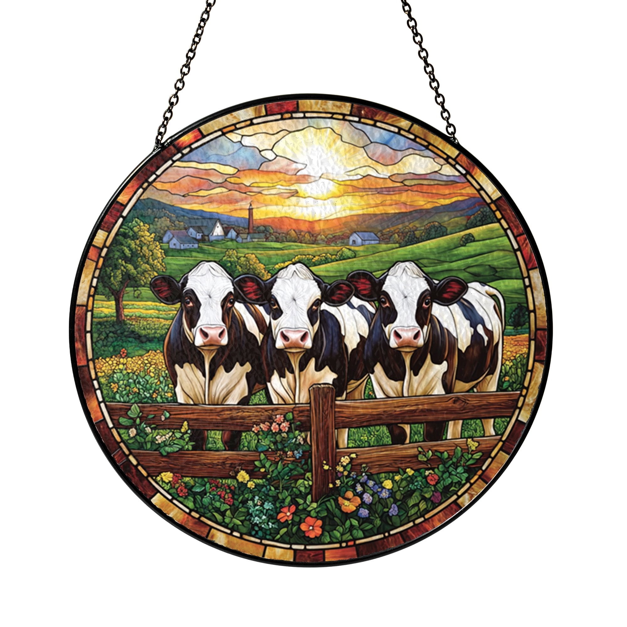 Decorative Farm Cow Stained Glass Suncatcher – Window Decor - Walmart.com