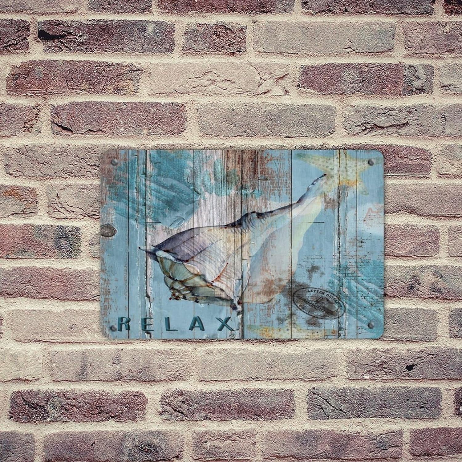 Decorative Fashion Chic Metal Metal Sign Nautical Beach Ocean Theme ...