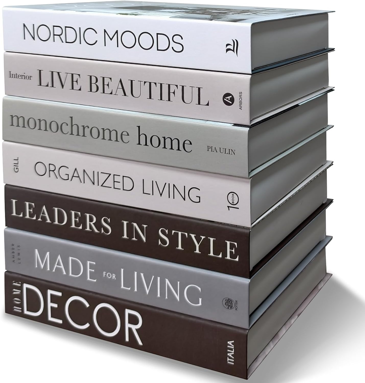 Decorative Faux Books Set 7 Pack for Shelf and Coffee Table Display ...