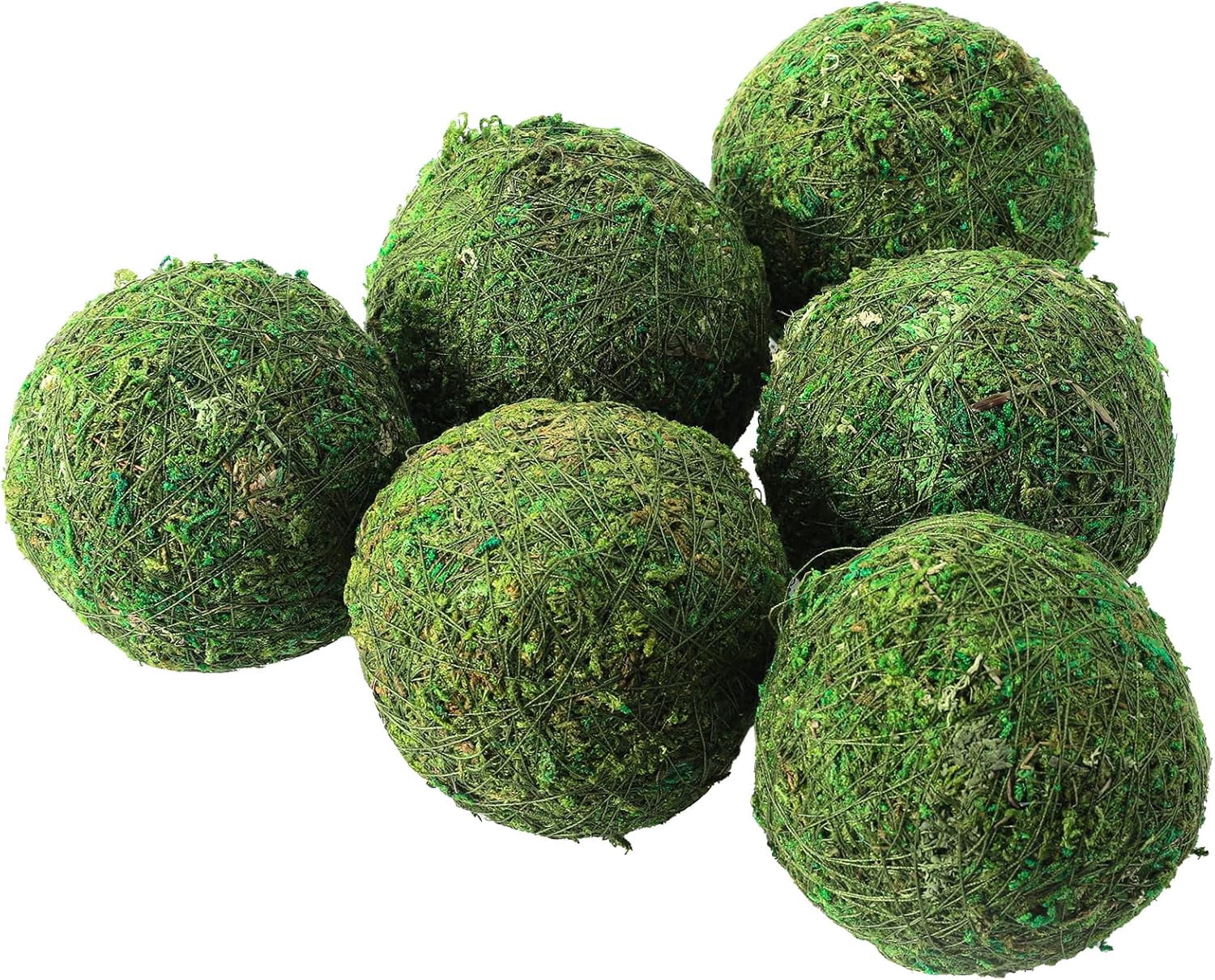 Decorative Faux Dried Moss Balls- Artificial Green Plant Mossy Globes ...