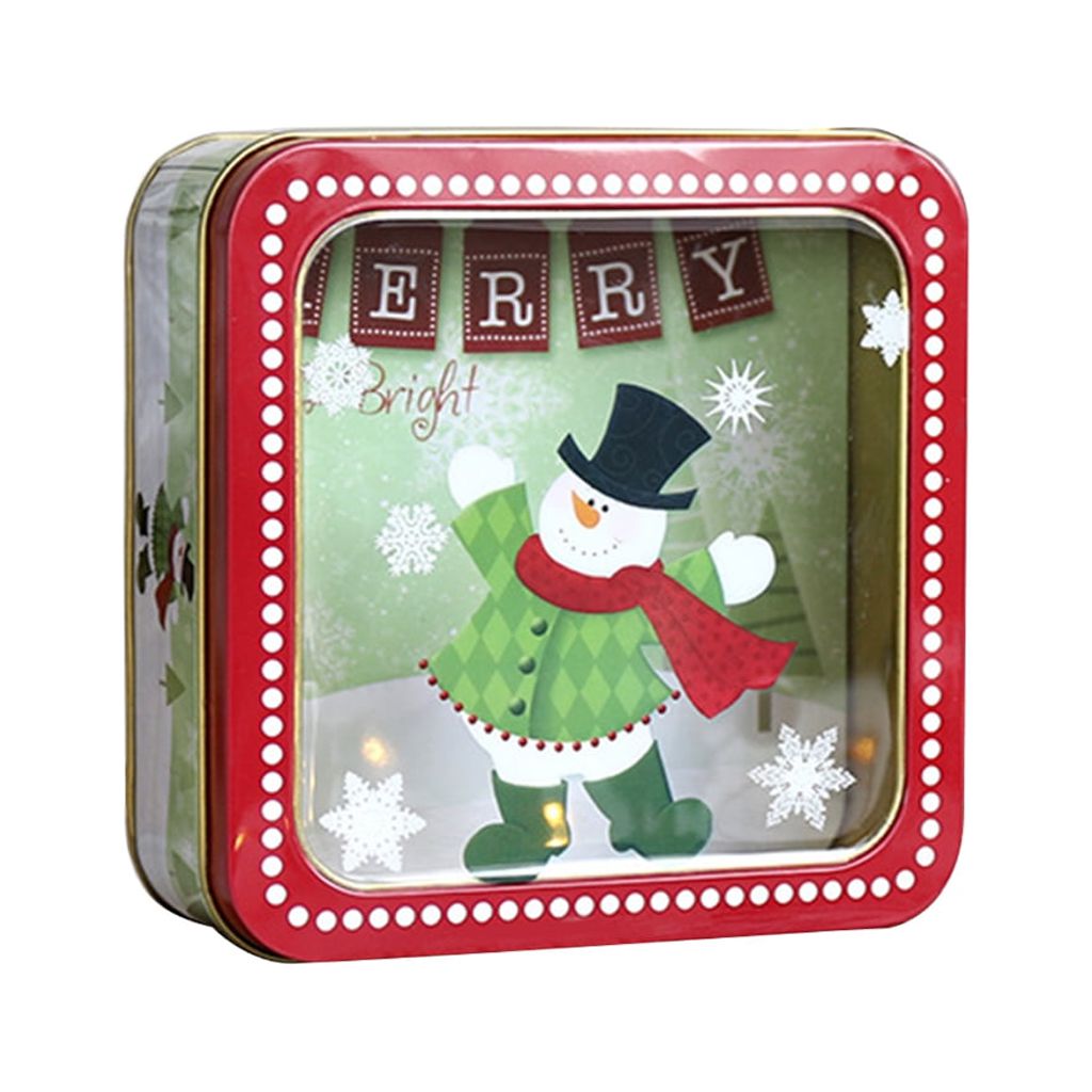 Decorative Festival Candy Jar Gift Tin Box with Lid Cover Storage ...