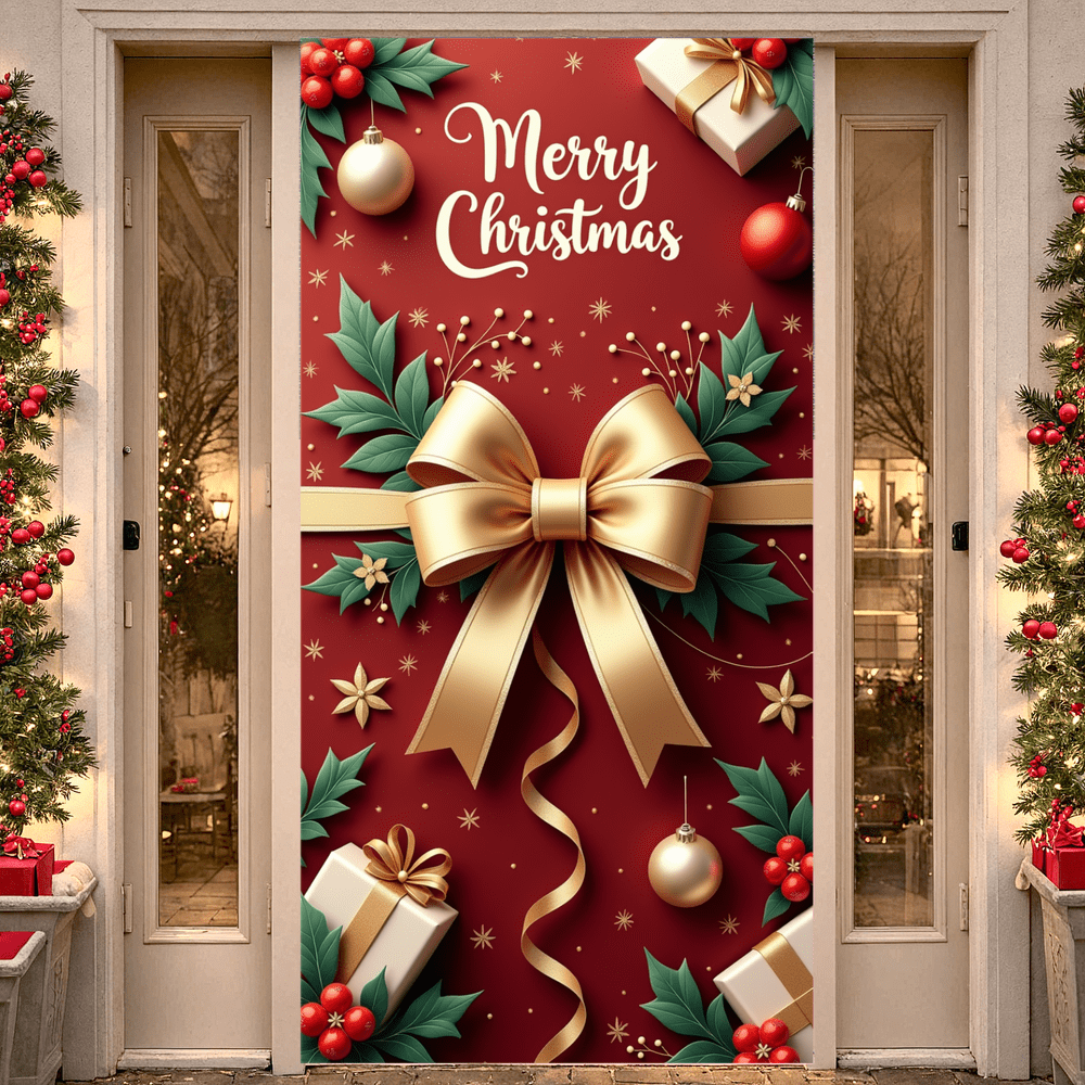 Decorative Festive Christmas Tree Banner Holiday Decoration Ornaments ...