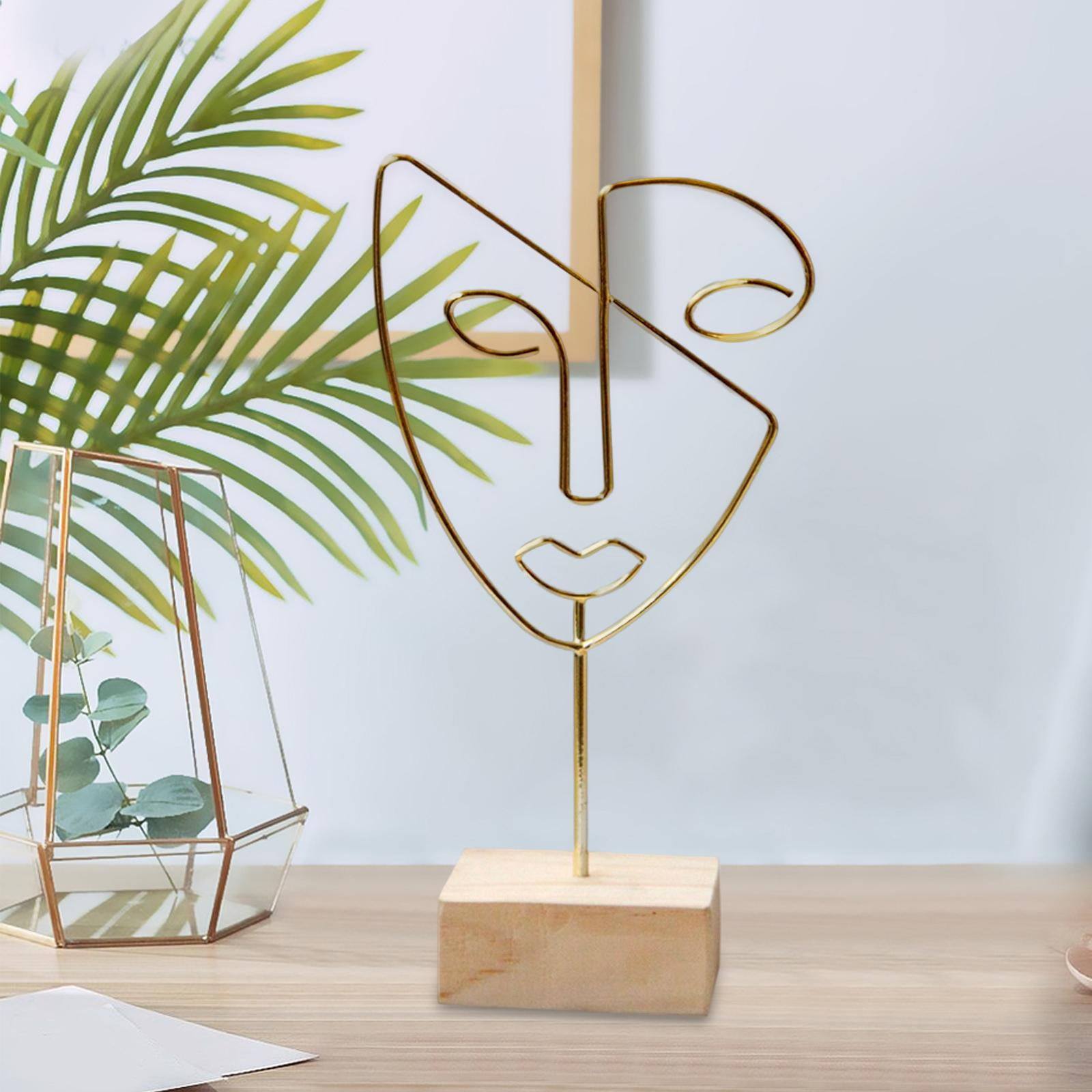 Decorative Figure Face Abstract Character Sculpture, Figurines Hat ...