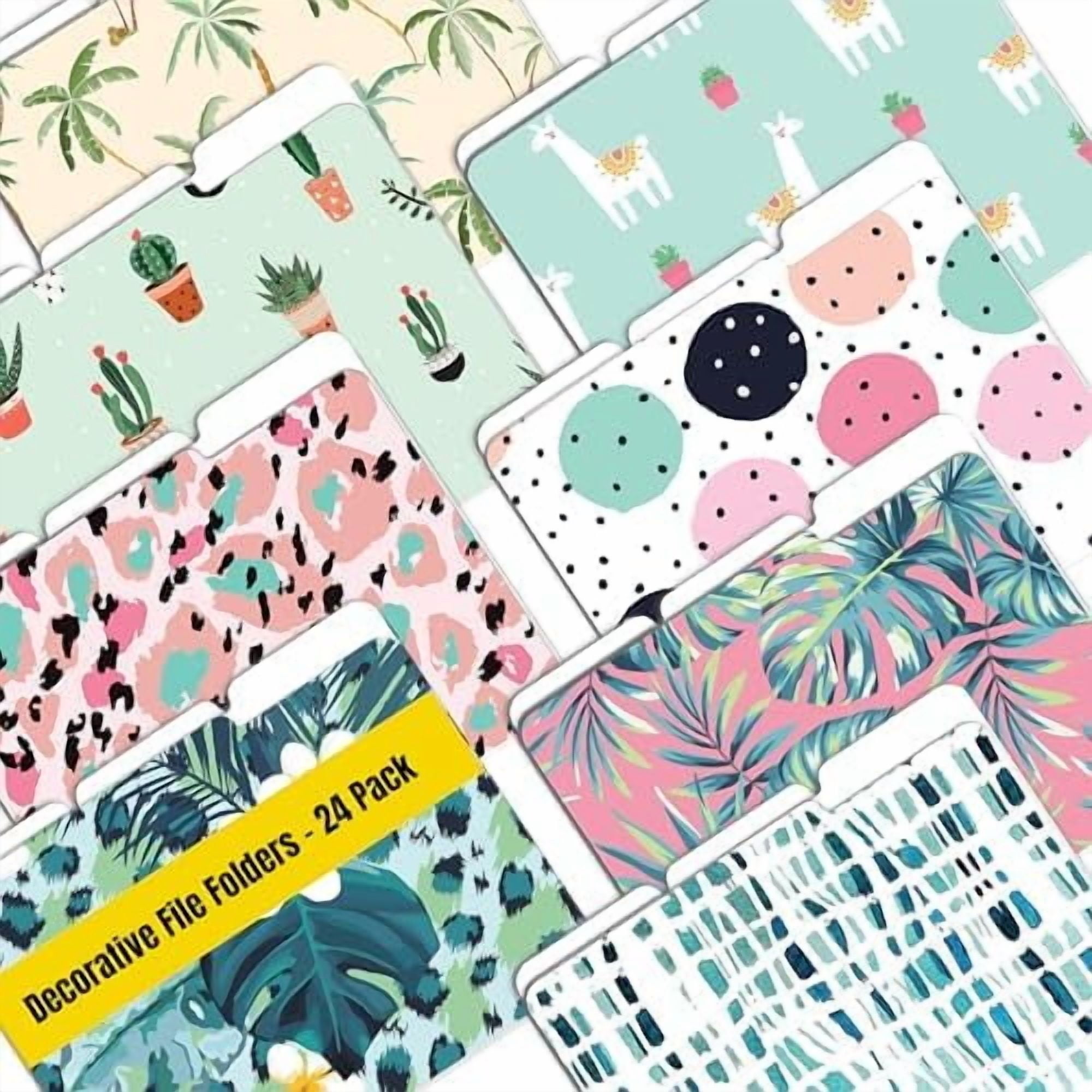 Decorative File Folders, 24 Pack, 8 Designs, Heavyweight, Letter Size ...