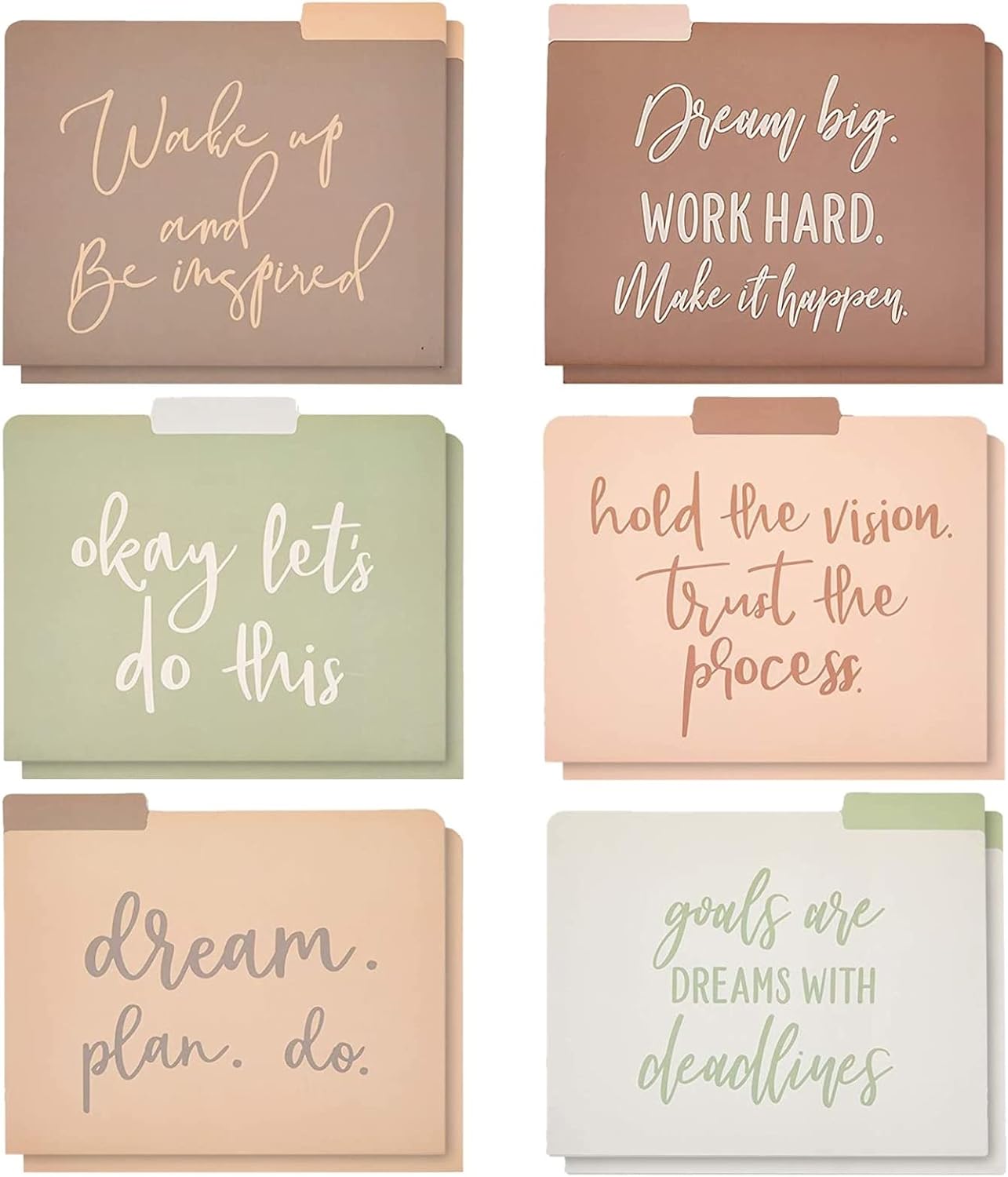 Decorative File Folders, Letter Size for Women, Cute Earth Tone ...
