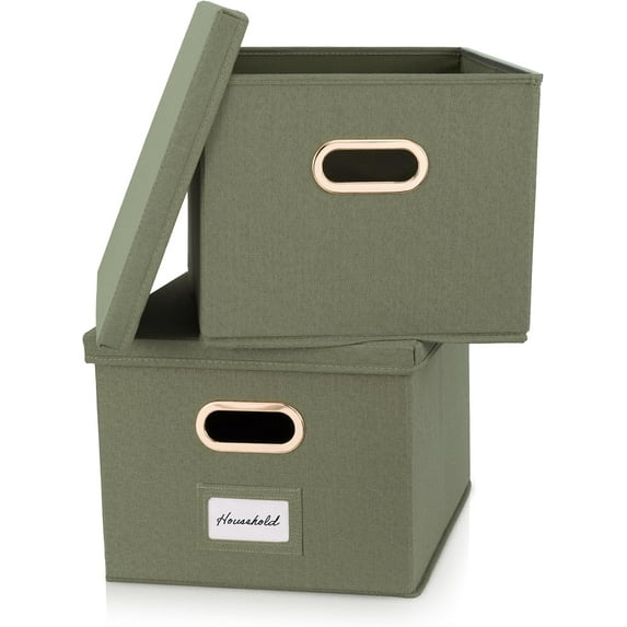 Decorative File Organizer Box - Collapsible Linen Filing Cabinets w ...