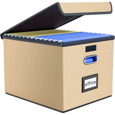 X-cosrack File Box Organizer, Bamboo Hanging Folder File Storage Holder ...