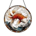 Decorative Fish Stained Glass Suncatcher – Round Marine Window Decor ...