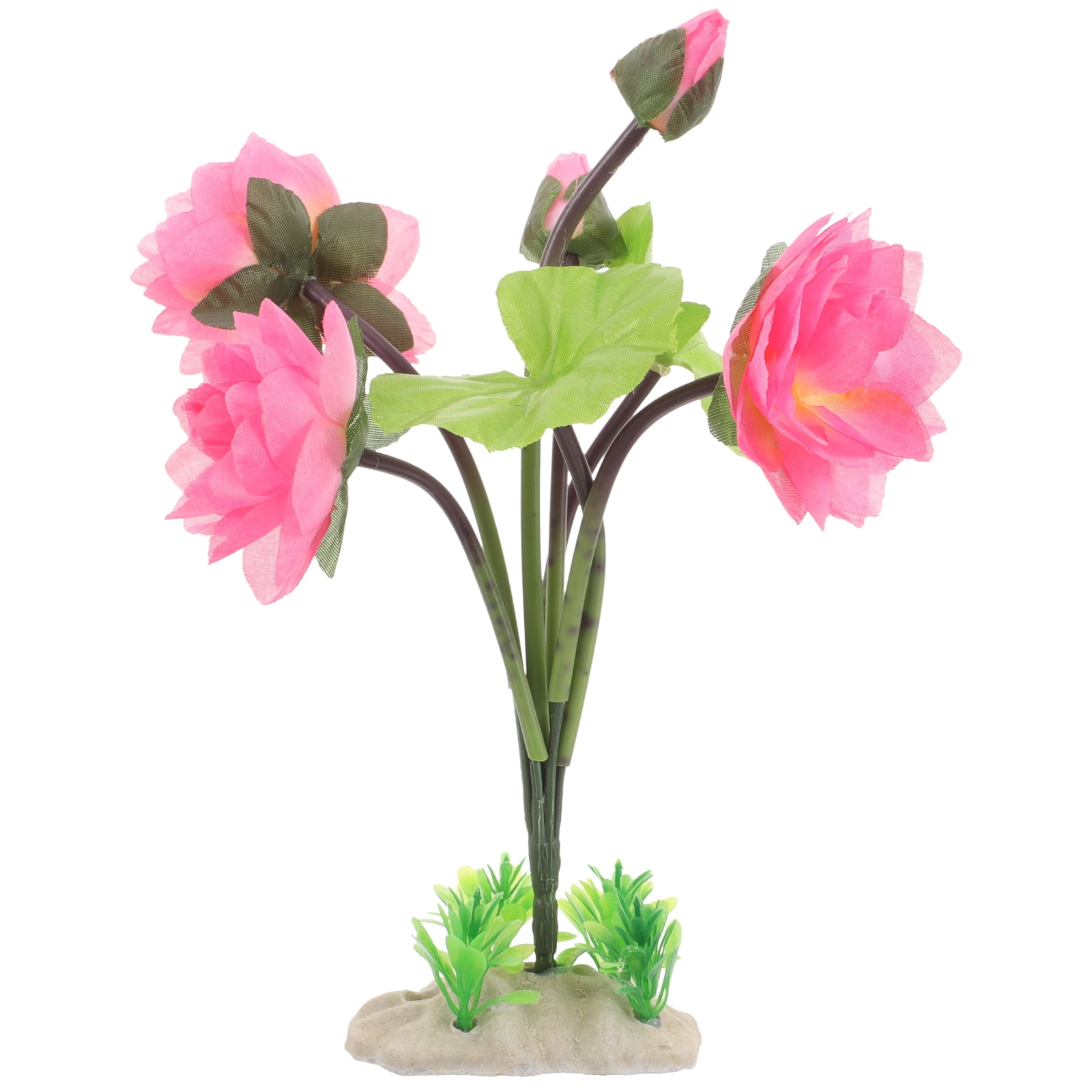 Decorative Fish Tank Lotus Delicate Fake Flower Desktop Aquarium Flower ...