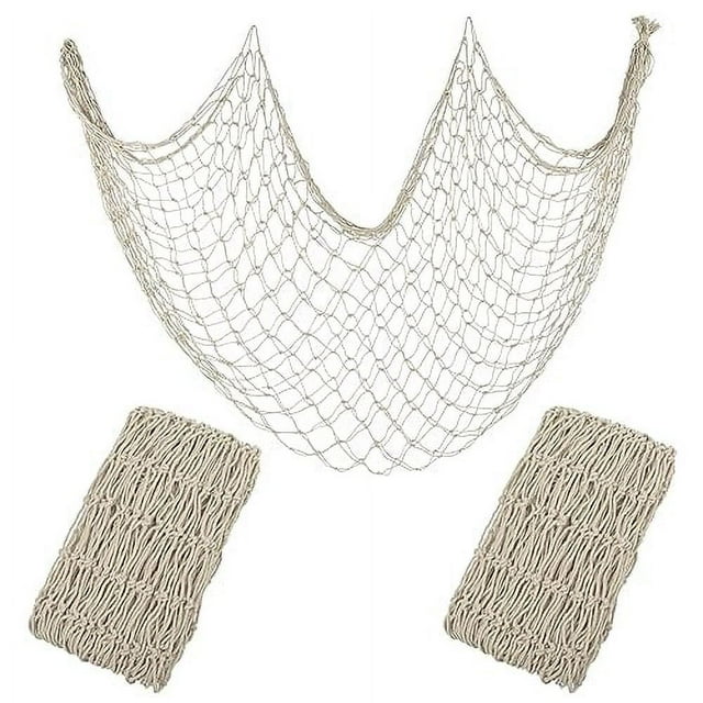 Decorative Fishing Net Beige 80x40 Inch,Decorative Fishi 2 Pack Large ...