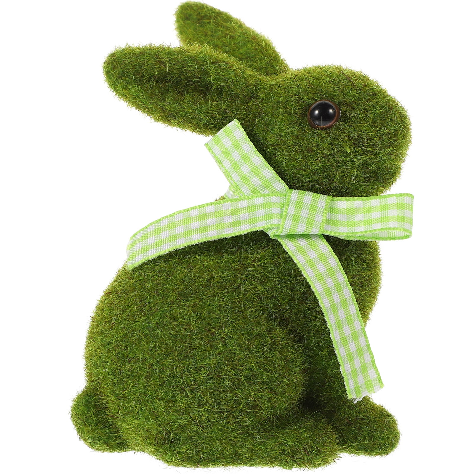 Decorative Flocked Bunny Adornment Lovely Rabbit Model Indoor Tabletop ...