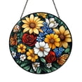 Decorative Floral Faux Stained Glass Round Sign – Country Inspired ...
