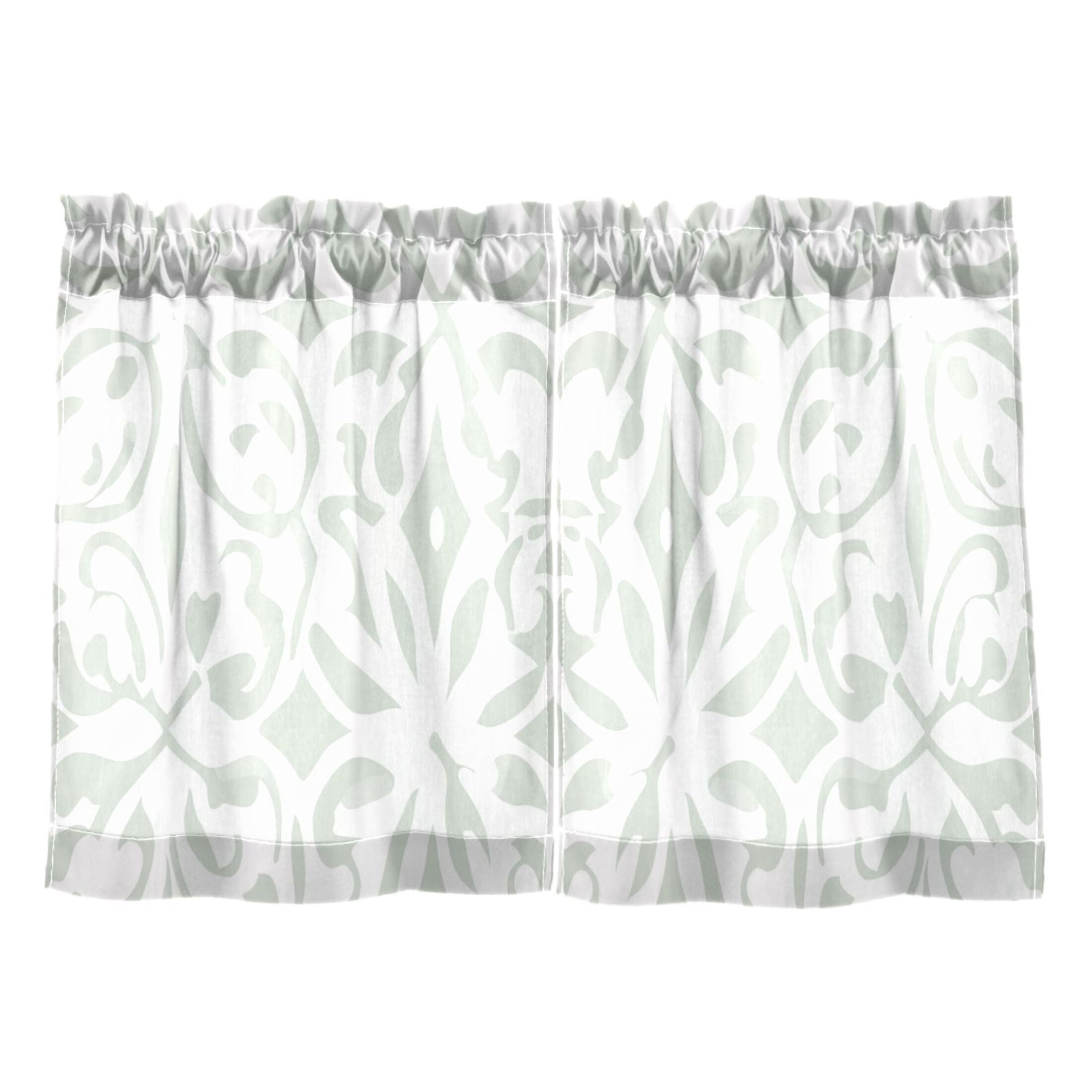 Decorative Floral Pattern Kitchen Curtains Tier Set 27x24 Inch 2 Panels ...