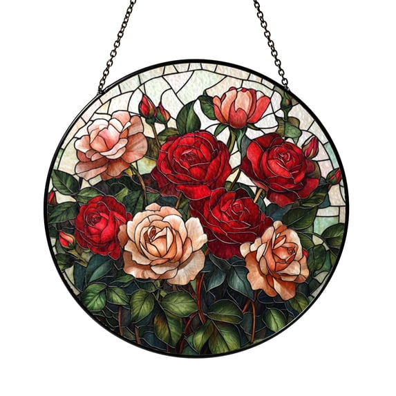 Decorative Floral Rose Glass Suncatcher for Window - Walmart.com
