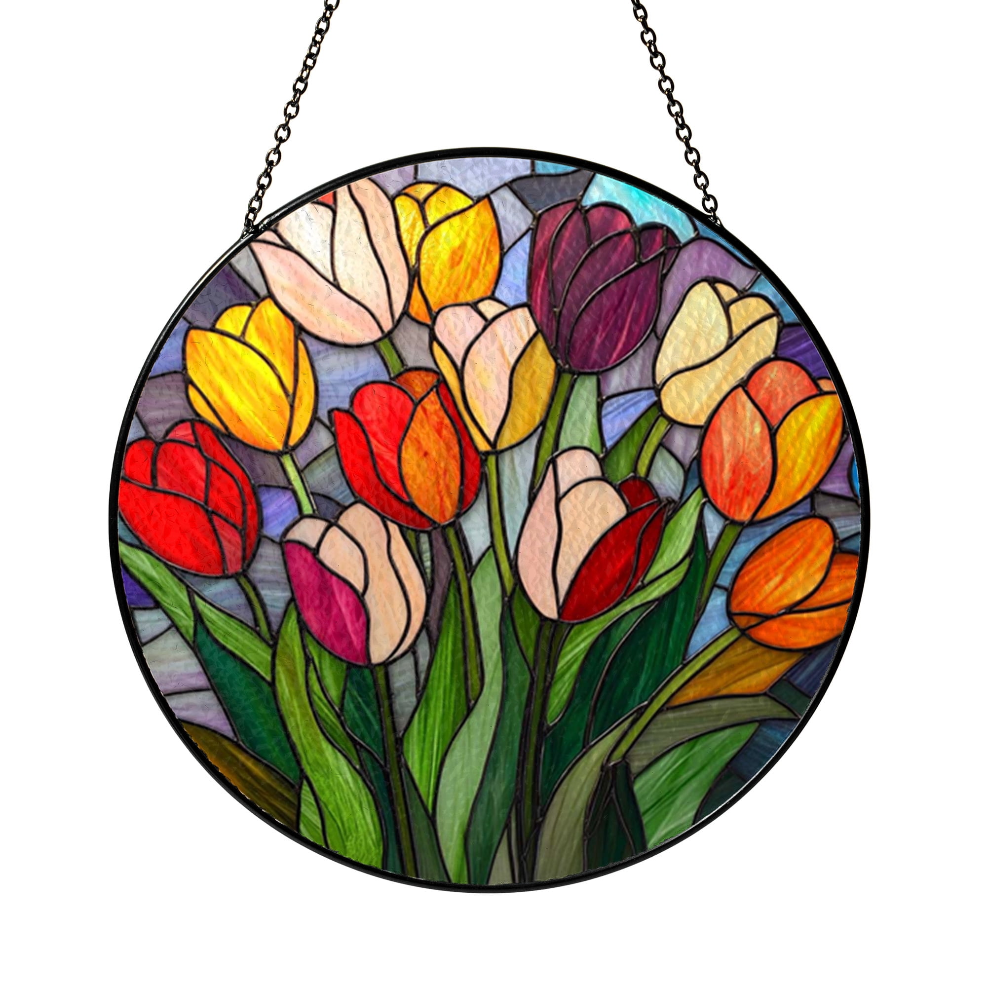Decorative Floral Window Decor – Tulips Glass Suncatcher - Walmart.com