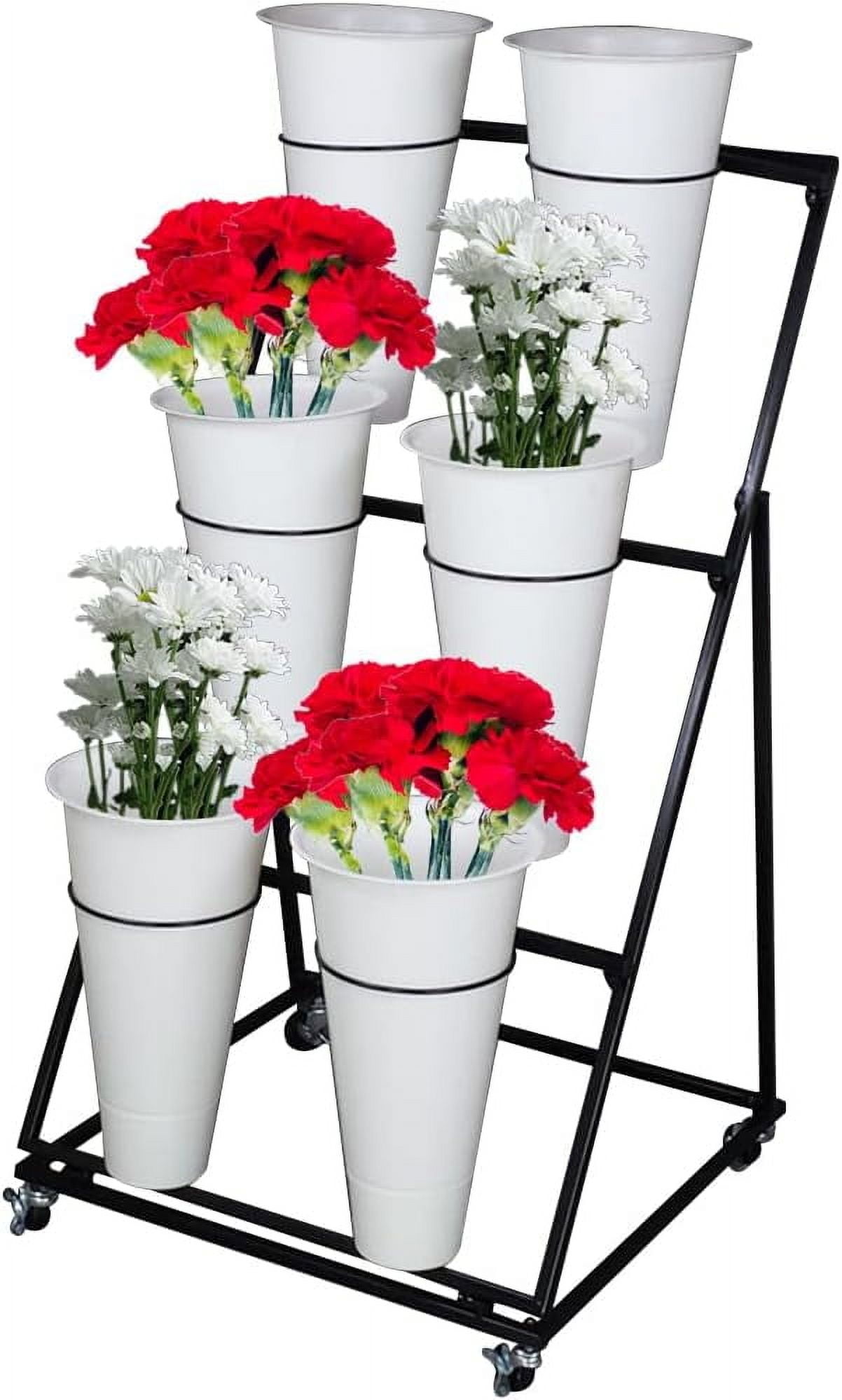 Decorative Flower Display Stand with Buckets for Cut Flowers, Heavy ...