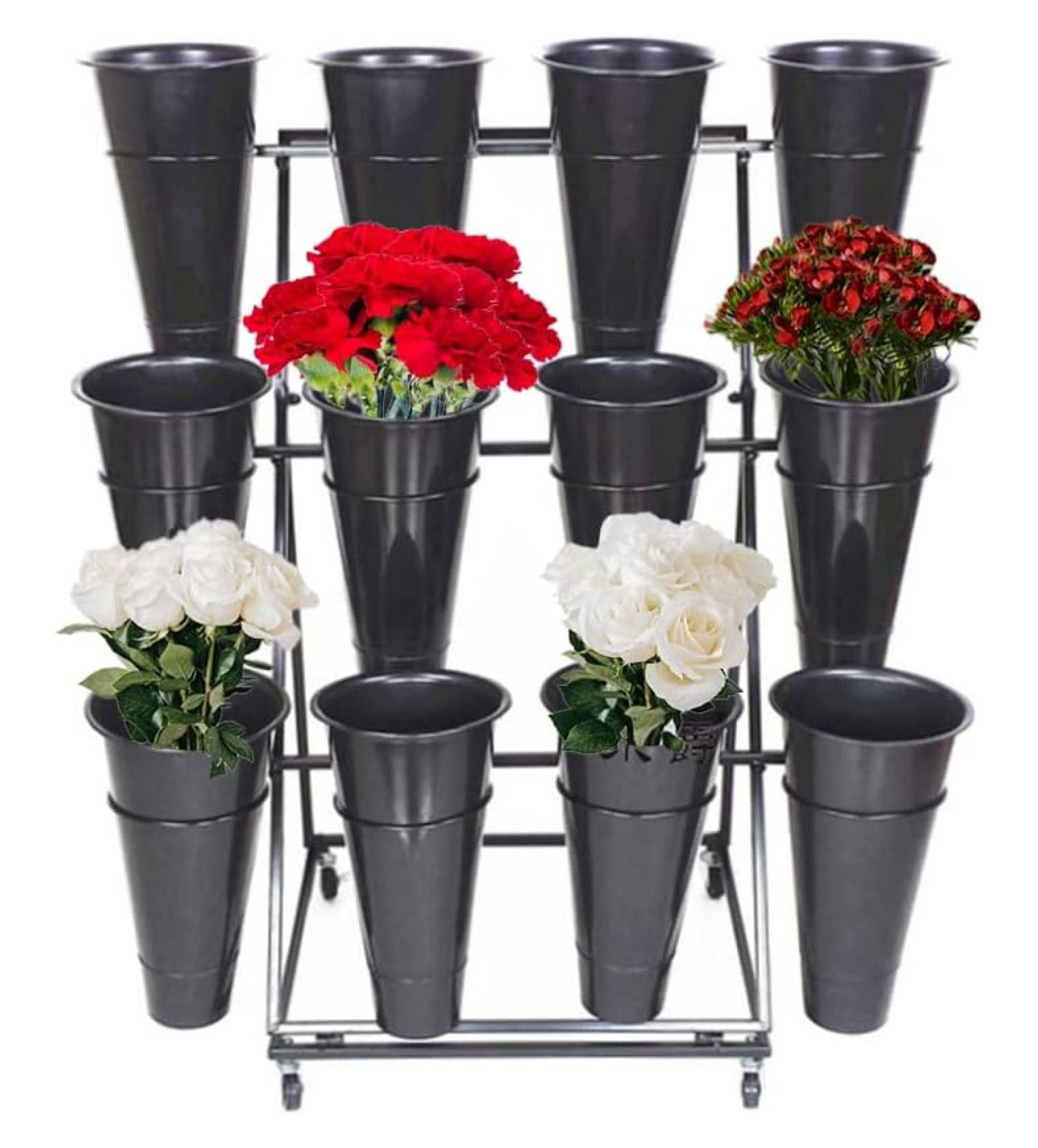Decorative Flower Display Stand with Buckets for Cut Flowers, Heavy ...