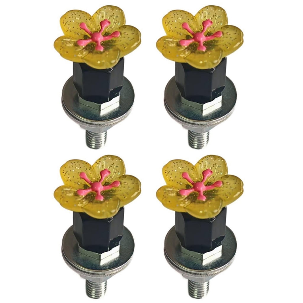 Decorative Flower Head License Plate Bolts Screws For Vehicles And ...