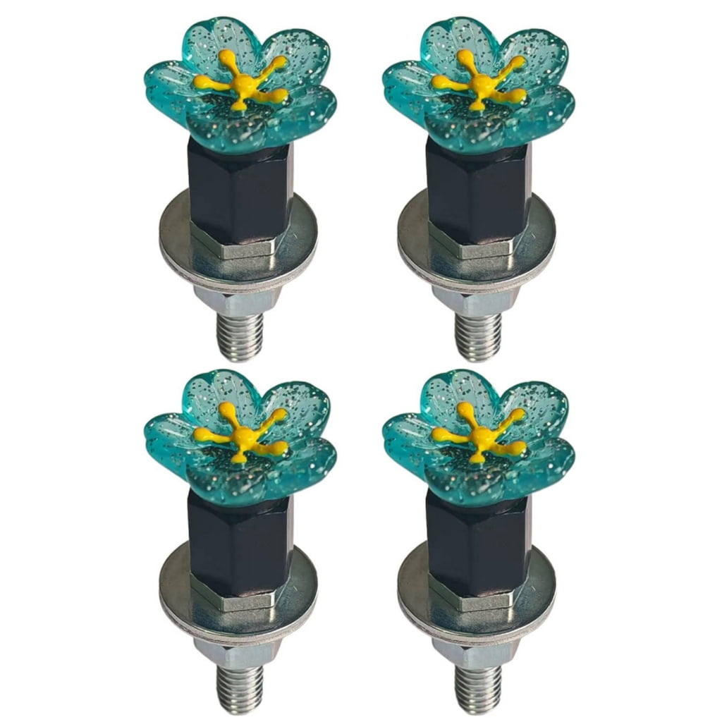 Decorative Flower Head License Plate Bolts Screws For Vehicles And ...