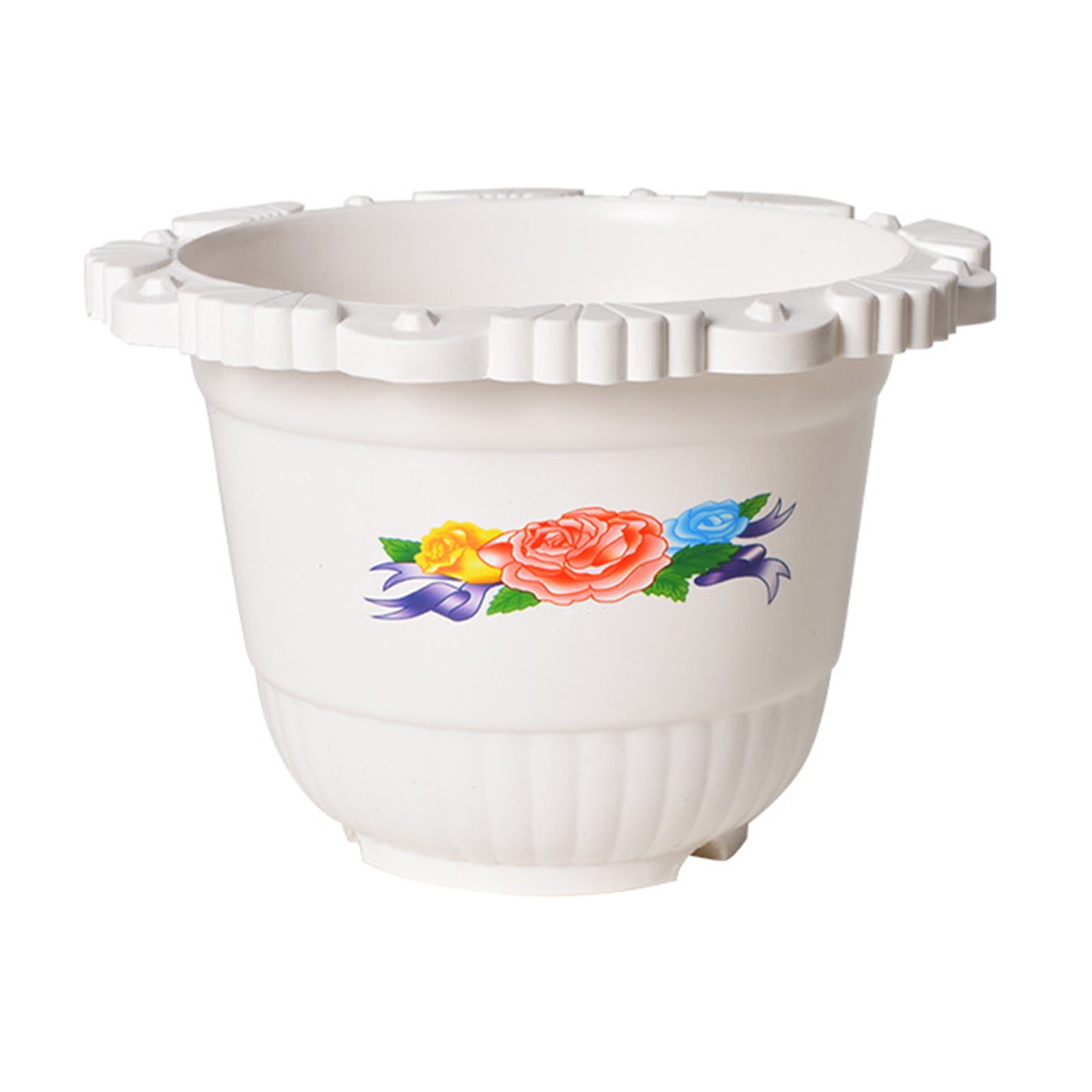 Decorative Flower Pot with Lace Edge Design, 0.5L Thickened Plastic ...