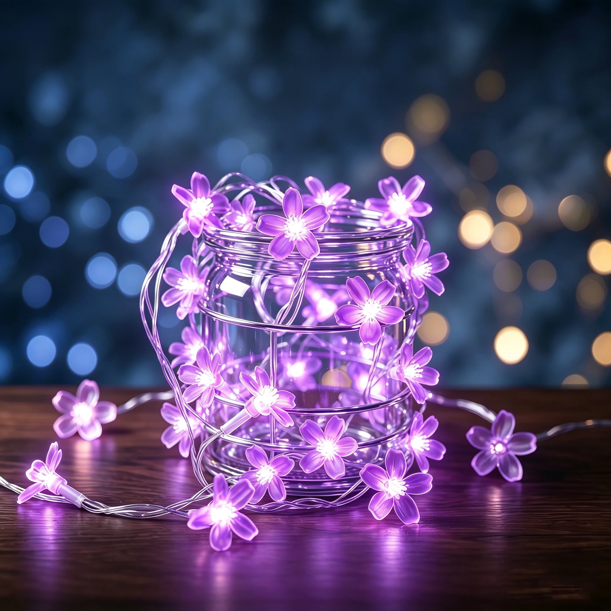 Decorative Flower String Lights Plug in for Bedroom, Connectable 33ft ...