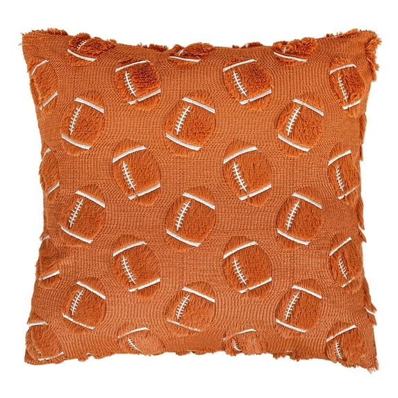Decorative Football Throw Pillow Cover 18x18 - Brown Winter Rust Soft ...