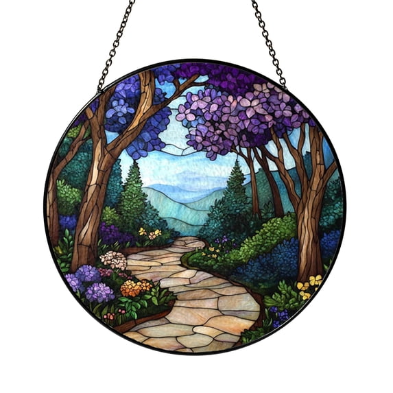 Decorative Forest Path Glass Style Window Art1601 - Walmart.com
