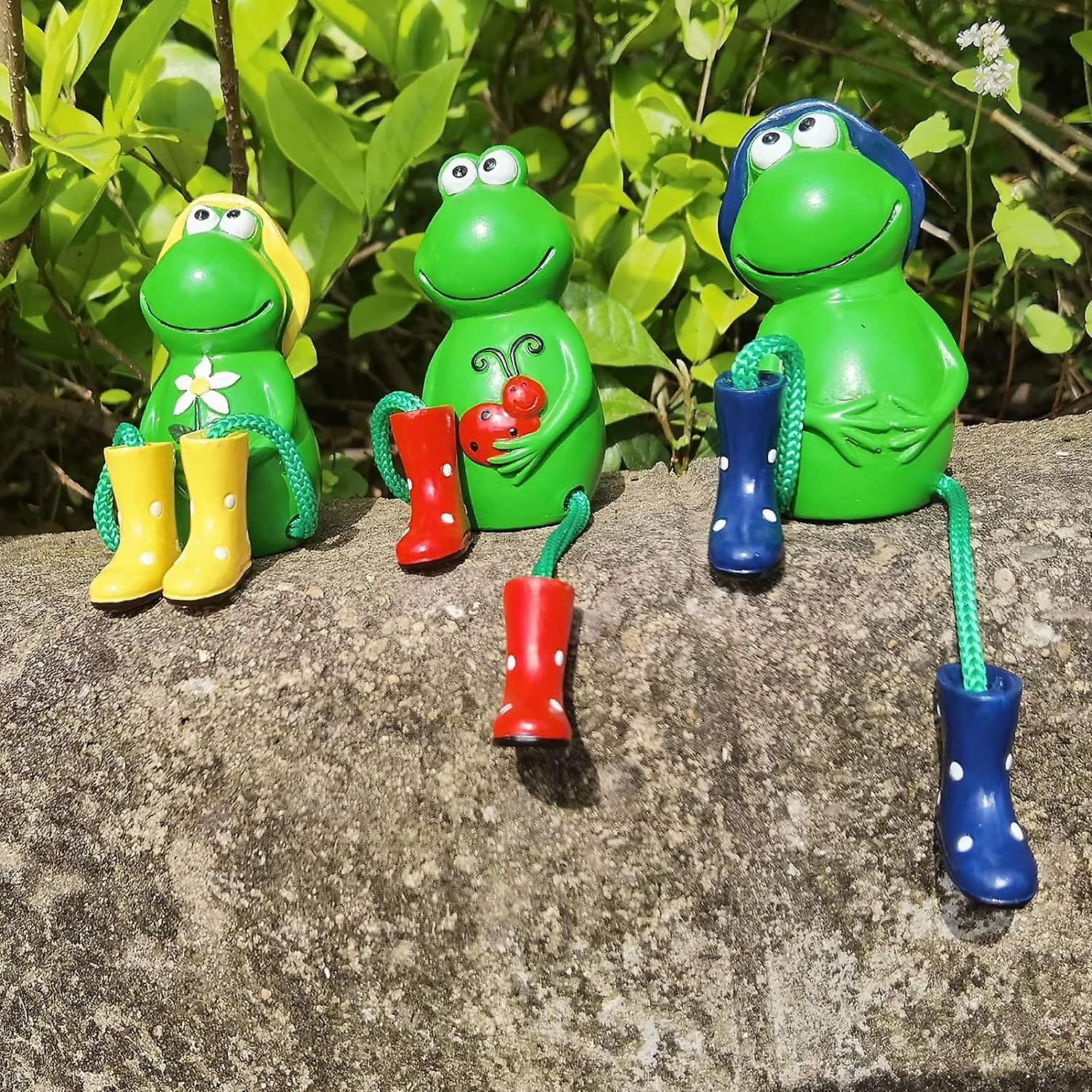 Decorative Frog Figures - Set of 3 Resin Frog Garden Decorations ...