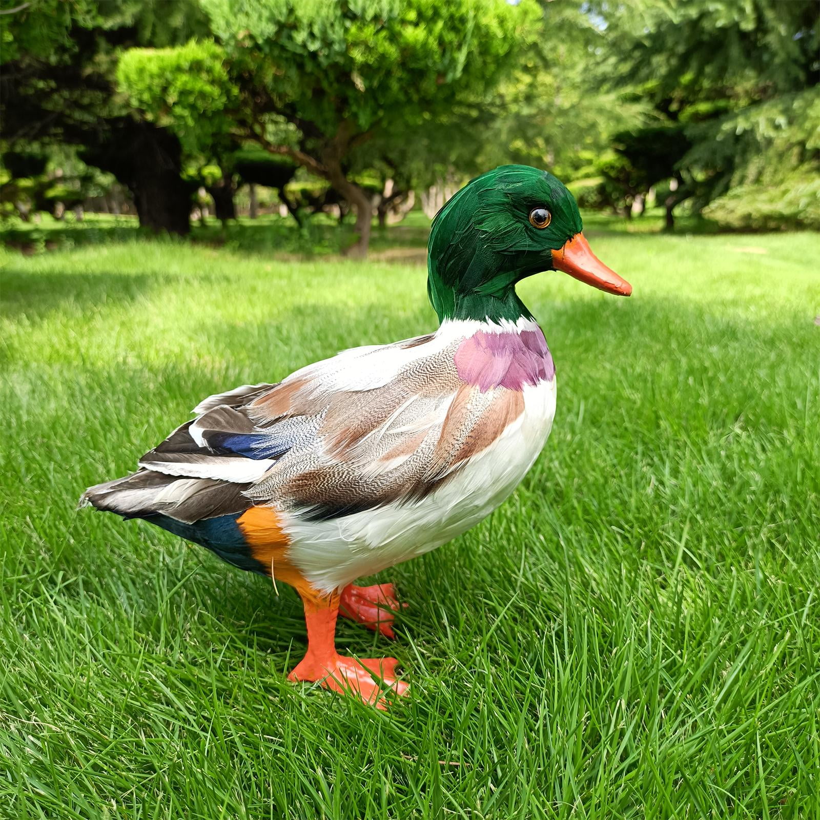 Decorative Garden Duck Statue Hand Painted Miniature Animal Figurines ...