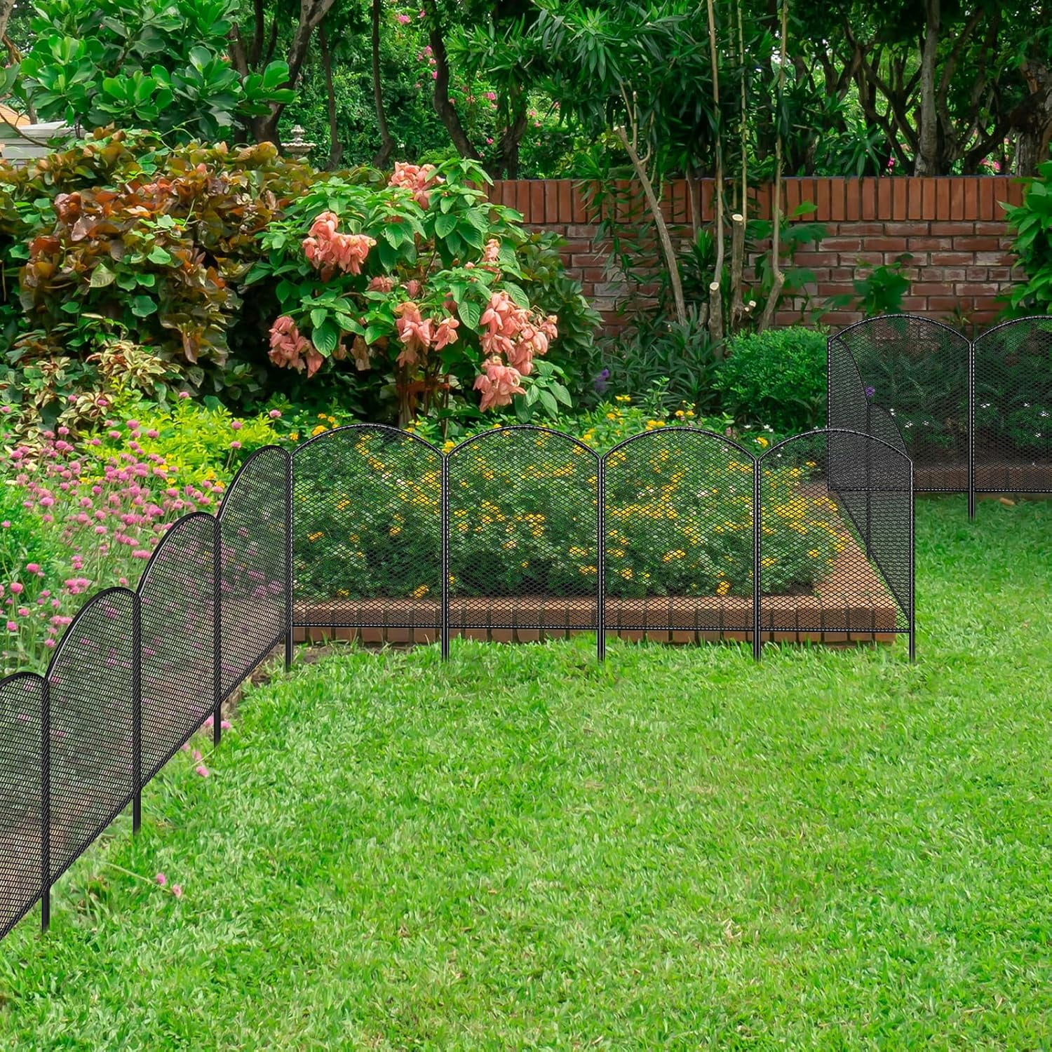 Decorative Garden Fence 25 Pack, 24in(H) x 27ft(L) Animal Barrier Fence ...