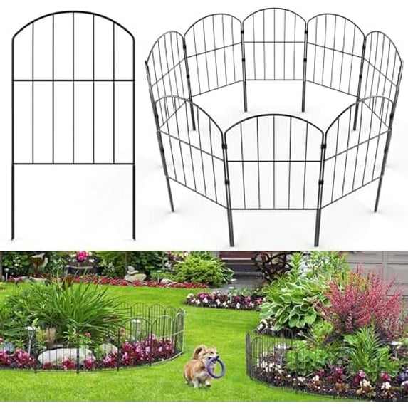 Decorative Garden Fence 25 Panels, Total 26ft (L) x 24in (H) Rustproof ...