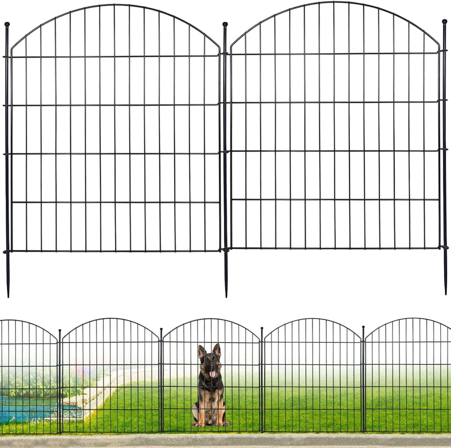 Decorative Garden Fence 32in (H) x12ft (L), 5 Pack No Dig Fence Animal ...