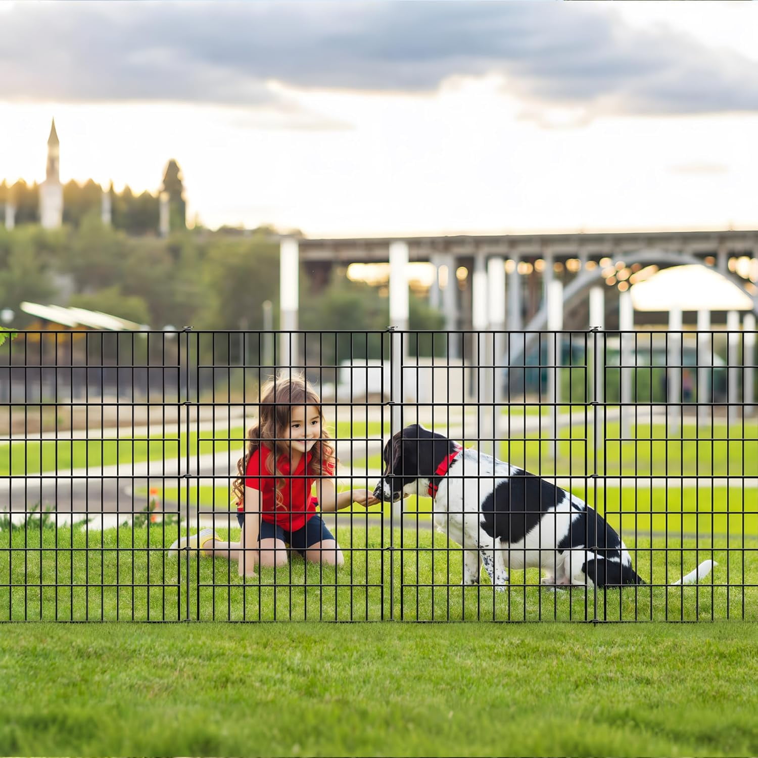 Decorative Garden Fence 5 Panels 40in (H) x 11.5ft (L) No dig Animal ...