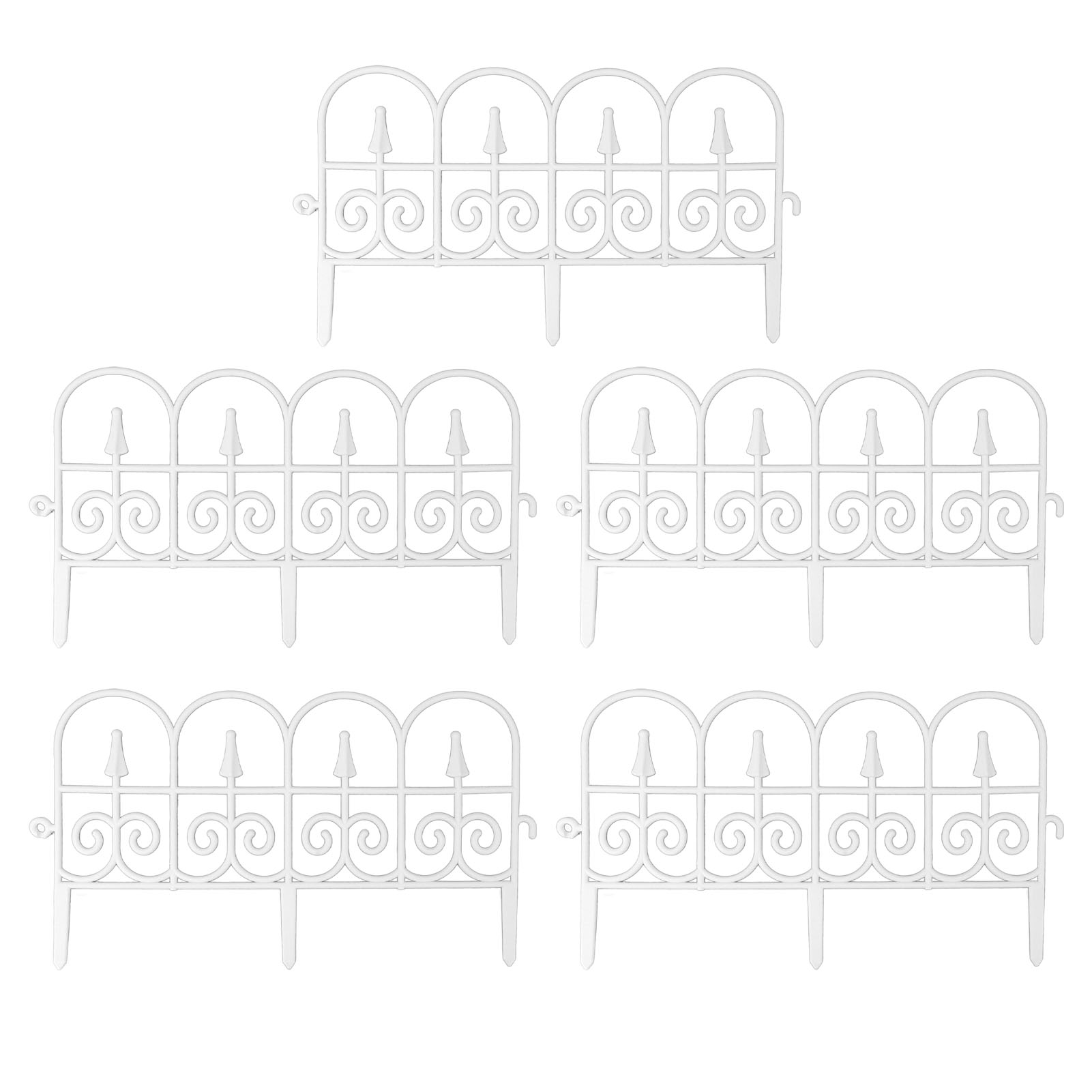 Decorative Garden Fence 5 Panels Fencing Border Animal Barrier Flower ...