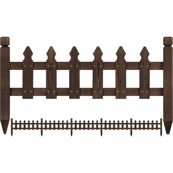 Decorative Garden Fence, Edging Landscape Wood Picket Fencing ...
