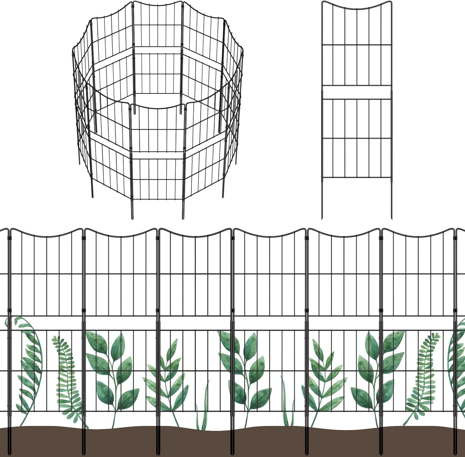 Decorative Garden Fence Fencing 10 Pack, 37.5in (H) x 10ft (L ...